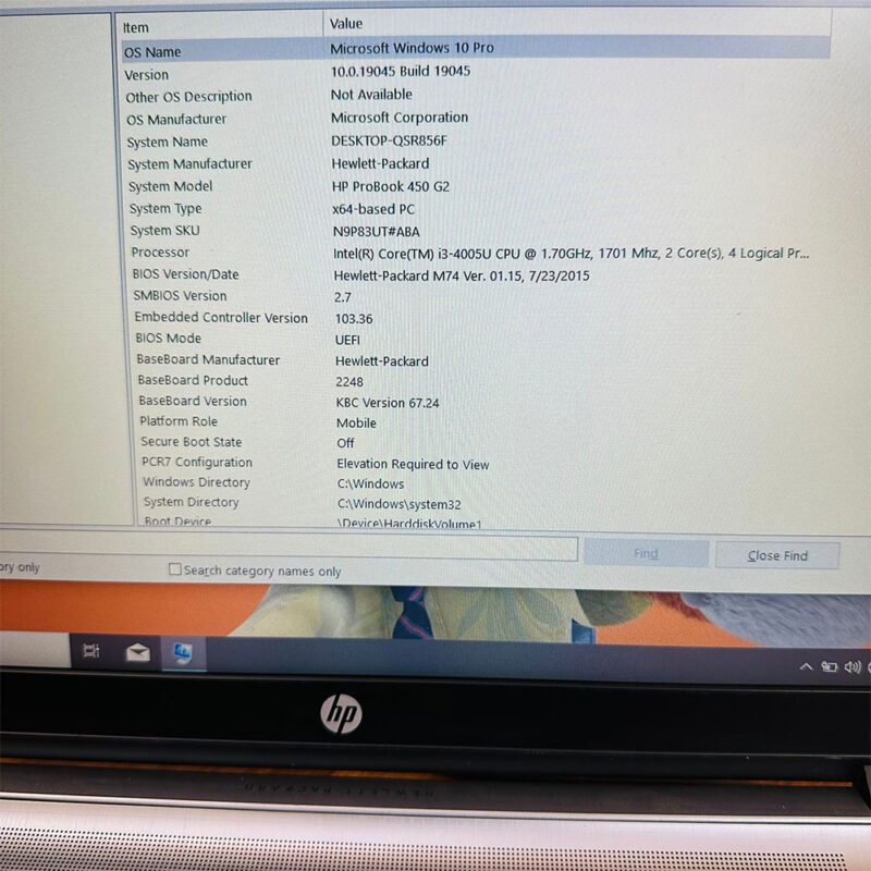 HP | ProBook 450 G2 Laptop | 128GB SSD | 8GB RAM | Core i3-4005U | 4th ...